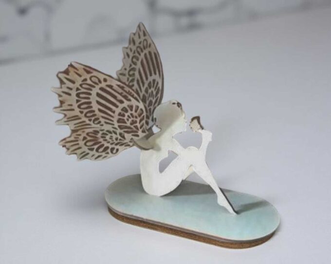 Archivo digital de Hada Ángel para corte láser en MDF, decoración en 3D ...