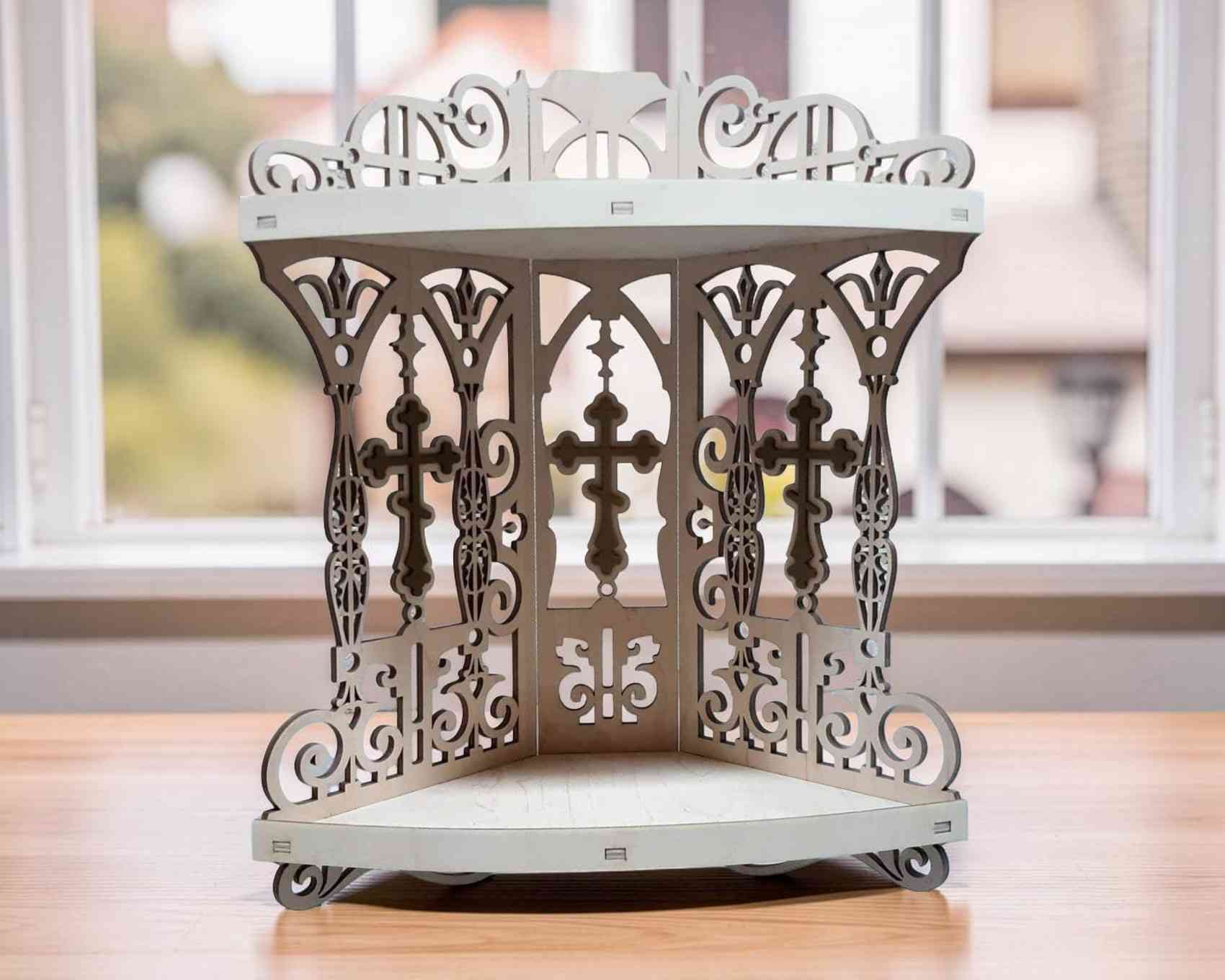 Estante de esquina para altar - archivo para corte láser (CDR · AI ...